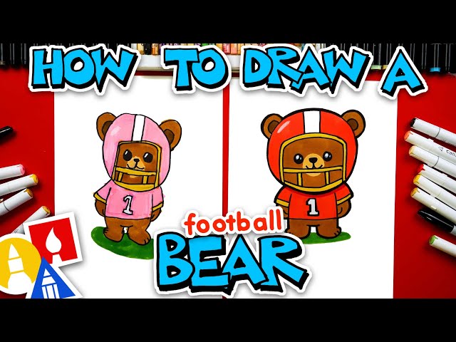 How To Draw A Football Bear - Videos For Kids