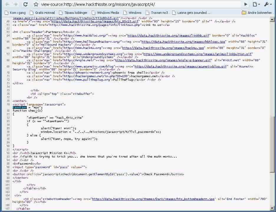 hackthissite.org javascript mission 4 - YouTube
