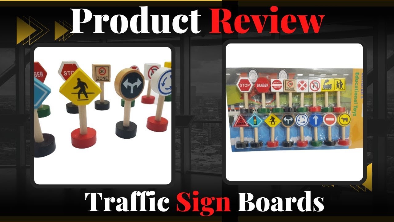 Traffic Signs Boards Wooden Street Signs Blocks Early Educational Kids ...