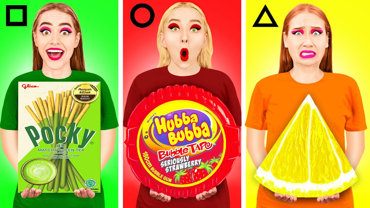 Geometric Shape Food Challenge #3 | Eating Only One Shape by ...