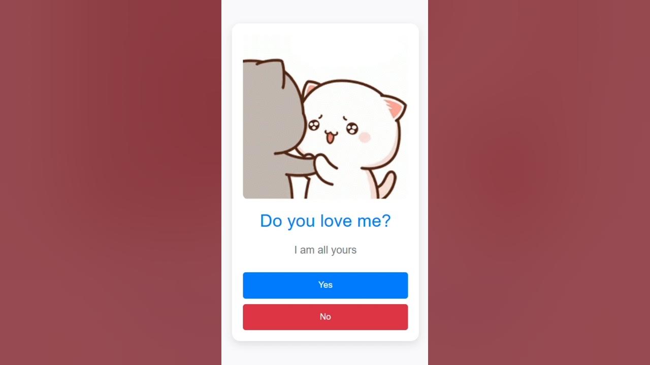 Propose your crush in coder's style using HTML CSS bootstrap and JavaScript - YouTube