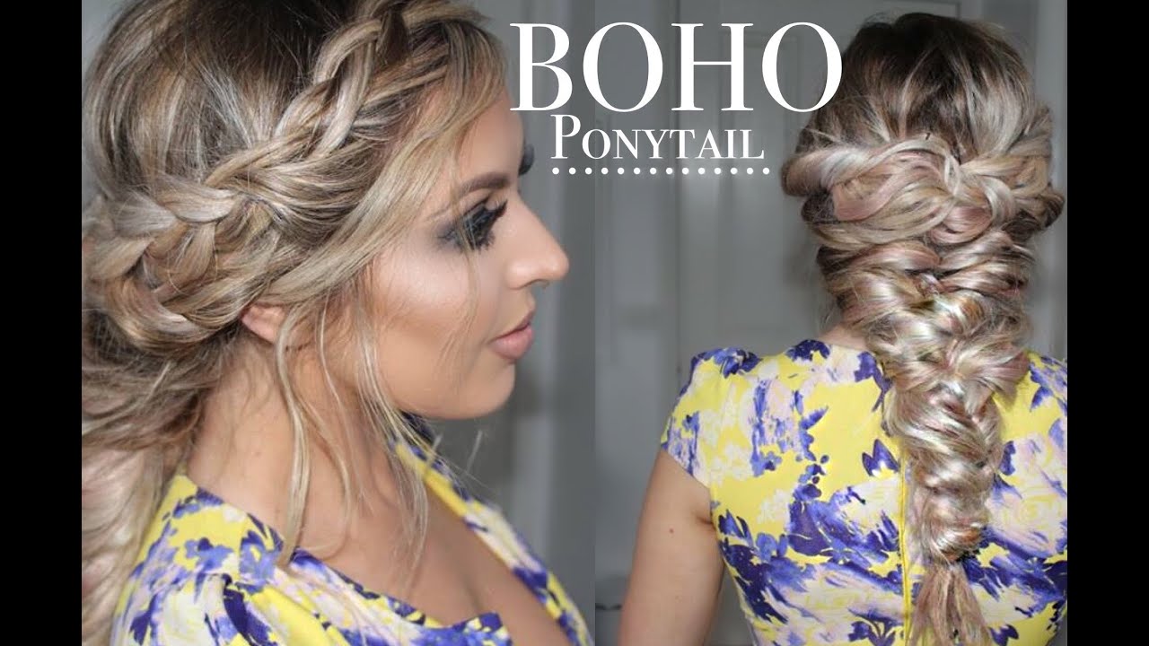 Boho Ponytail Hair Tutorial - By SSHAIRR - YouTube