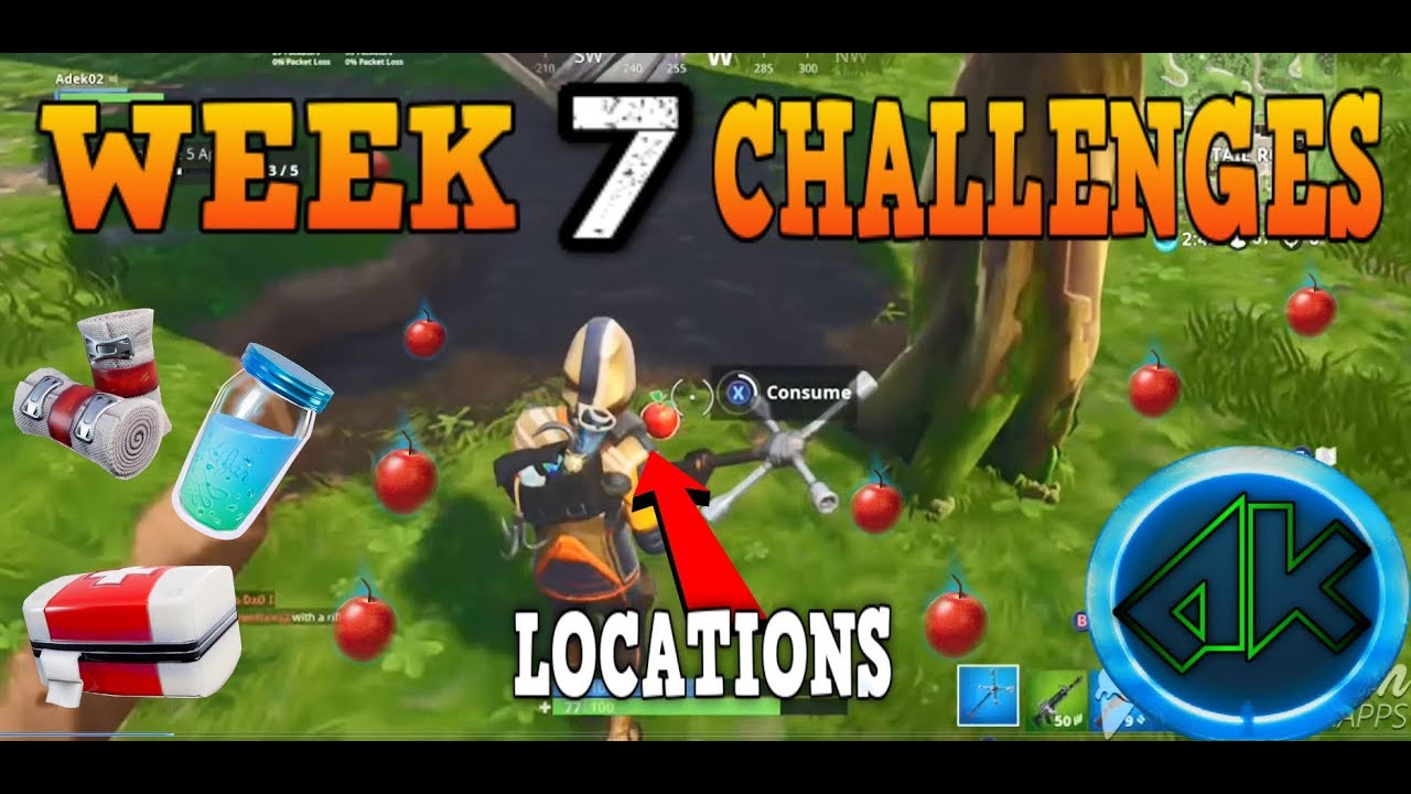 Fortnite WEEK 7 CHALLENGES GUIDE! EASY Apple LOCATION , Floating rings ...