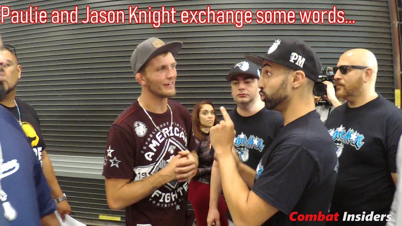 Paulie Malignaggi and Jason Knight Exchange Words at the BKFC 6 Weigh ...