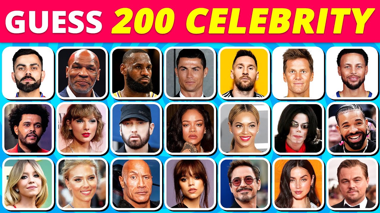 Guess the Celeb in 3 Seconds! 🤯 | 200 Famous Faces Quiz - YouTube