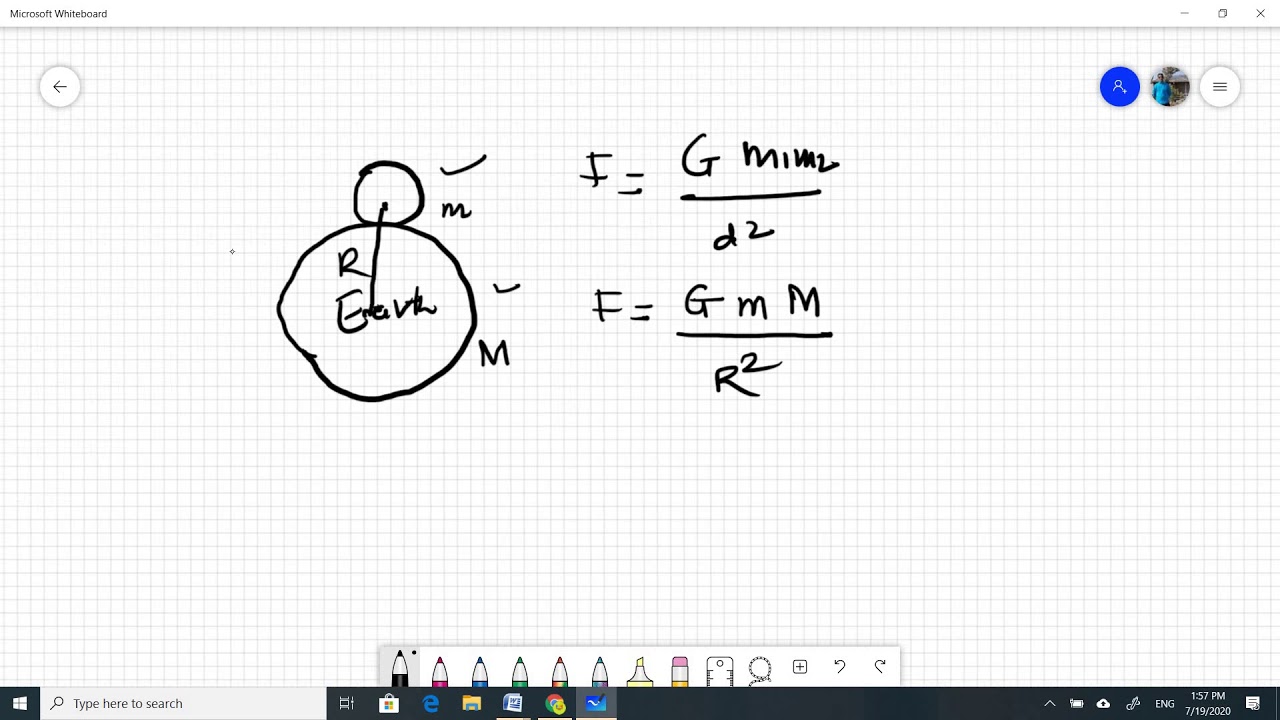calculation of gravity - YouTube