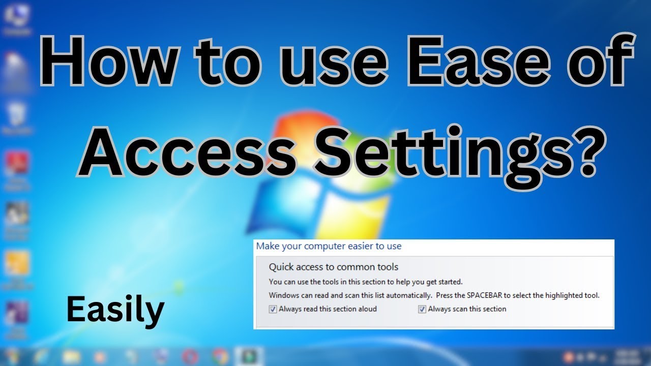 How to Use Ease of Access Center in Computer/Laptop? (Windows 7) - YouTube