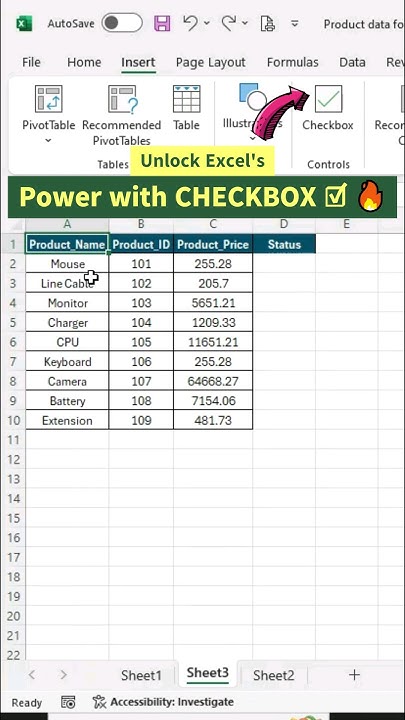 Excel Hack Power Of Checkbox 🔥 Exceltips Checkbox Exceltricks Exceltutorial Excelfunction