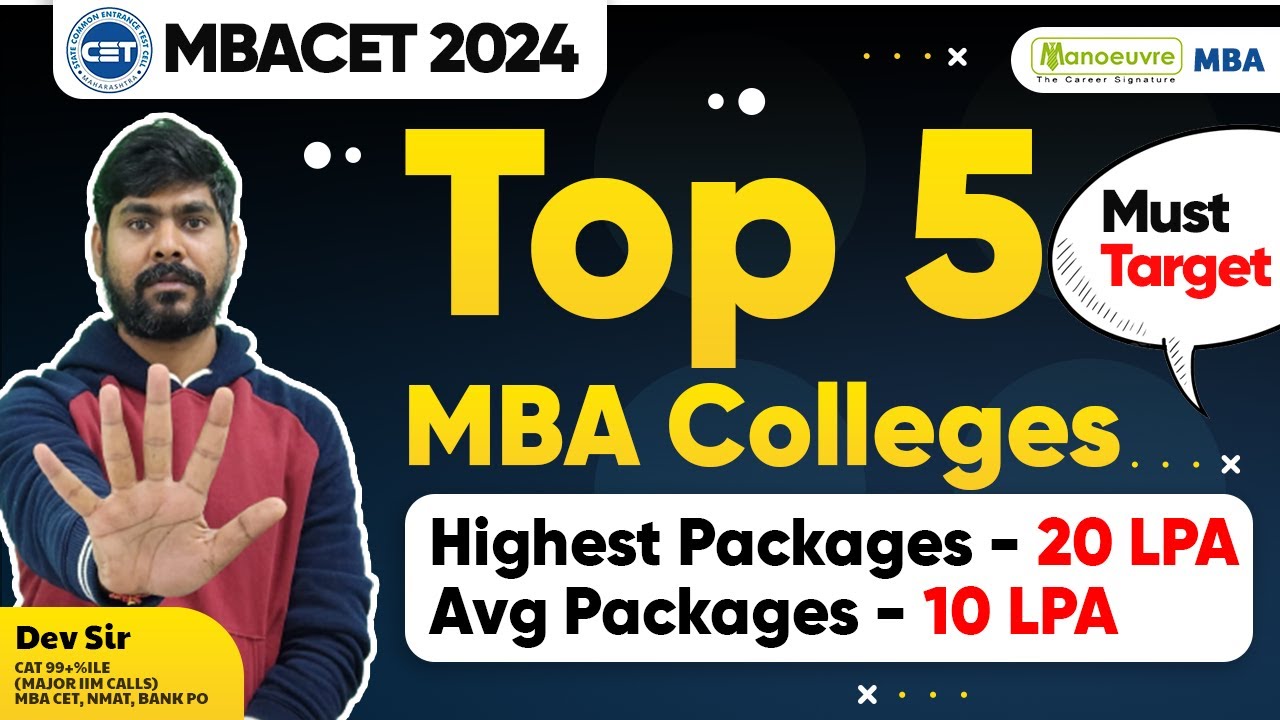 MAH MBA CET 2024 - Top 5 Colleges To Target | Highest Package | Avg ...