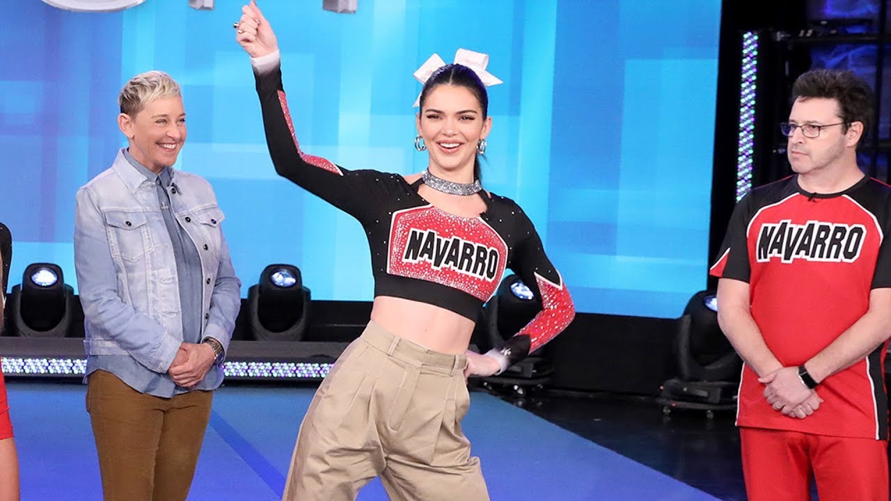 Kendall Jenner Fangirls Over CHEER & Stunts with the Navarro Cheer ...