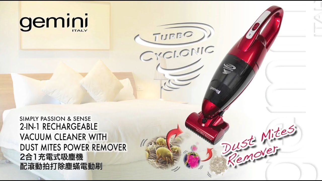 Gemini 2 in 1 Cordless Handheld Dust Mite Remover & Stick Vacuum ...