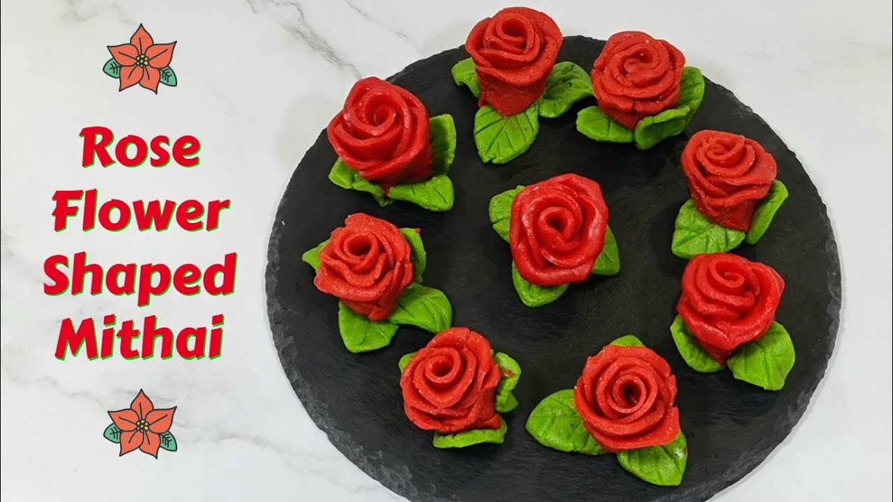 Rose Flower Shape Mithai | Beautiful and Easy Mithai Recipe | Barfi ...