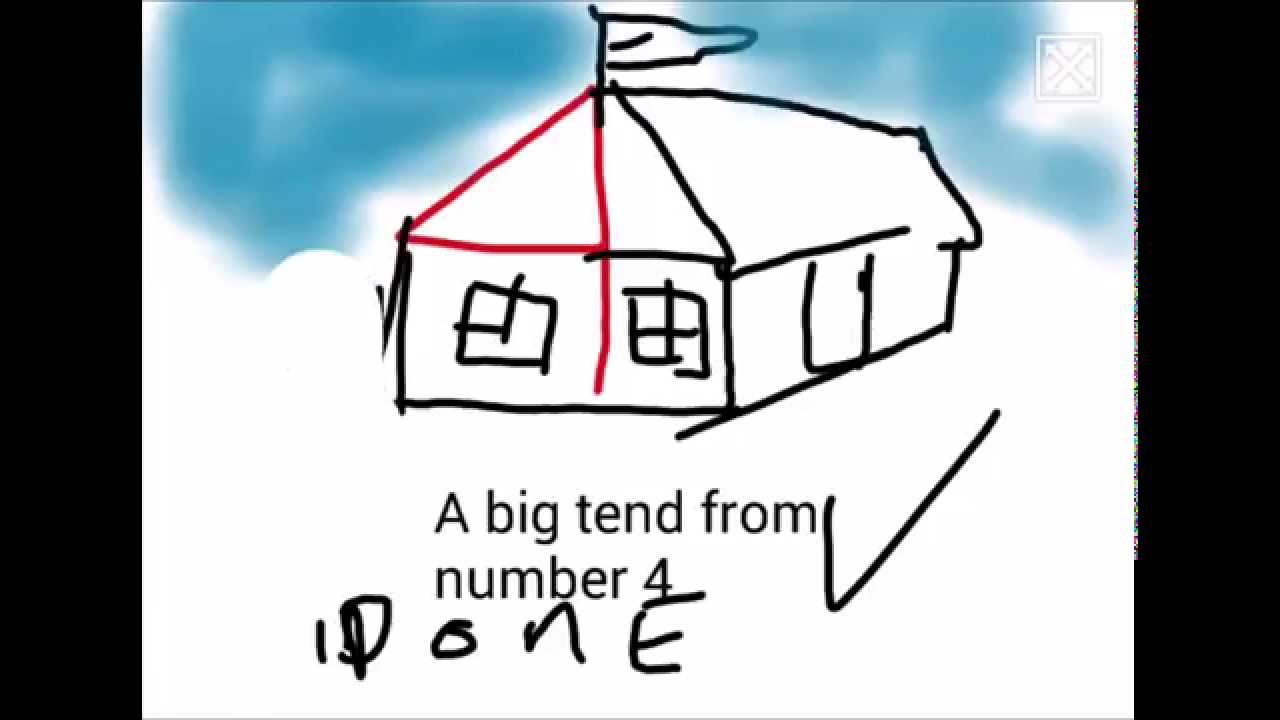 teach kids to draw a tend with number 4 - step by step - YouTube