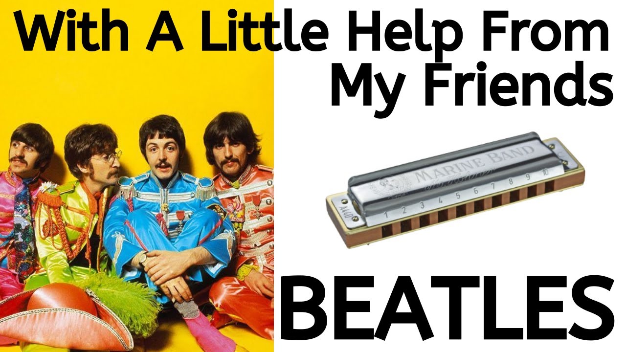 With A Little Help From My Friends | Beatles beginner harmonica lesson ...