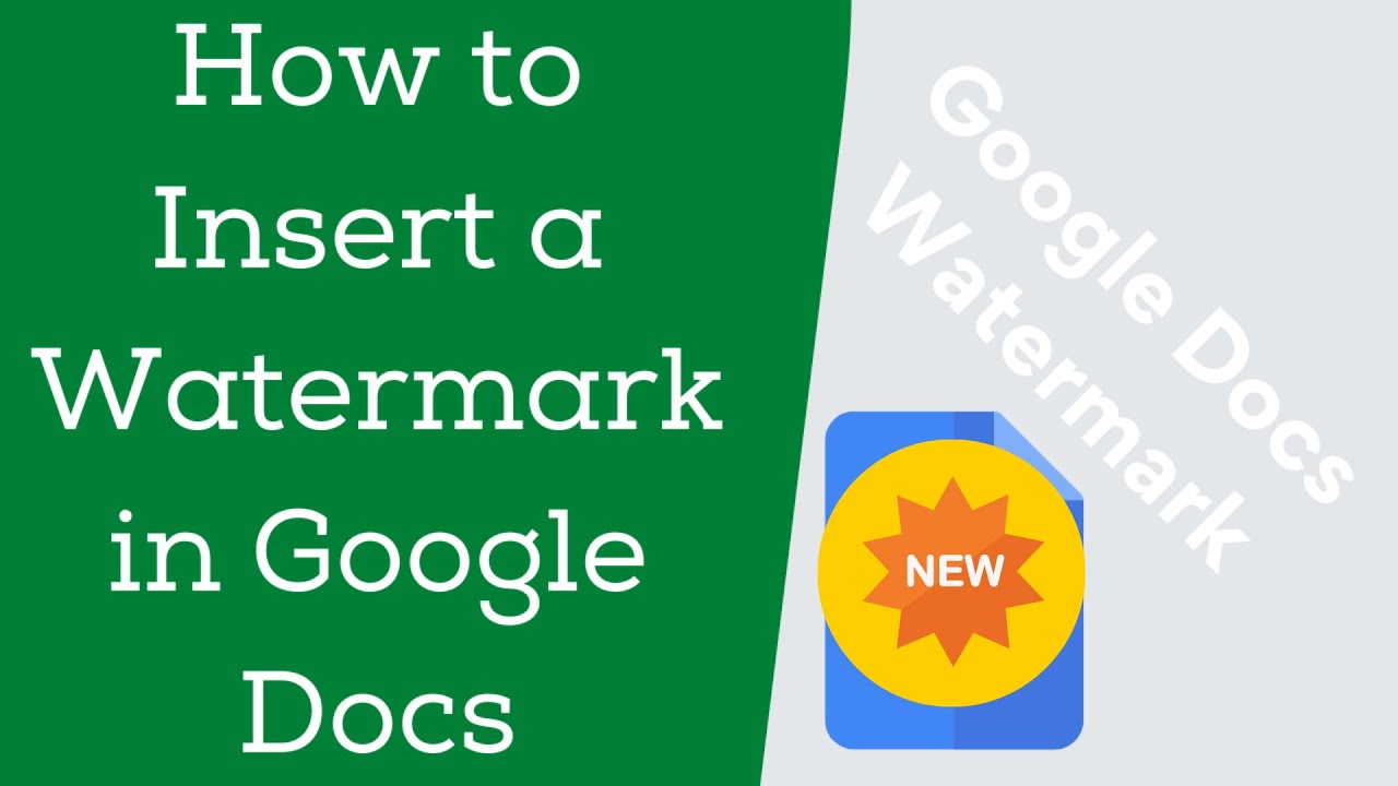 How to Insert a Watermark in Google Docs - YouTube