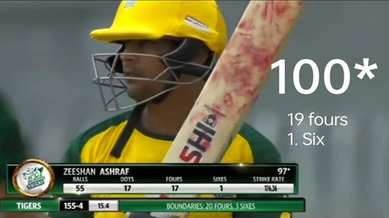 Zeeshan Ashraf Batting KPL | Zeeshan Ashraf 1st KPl Century 107 ...
