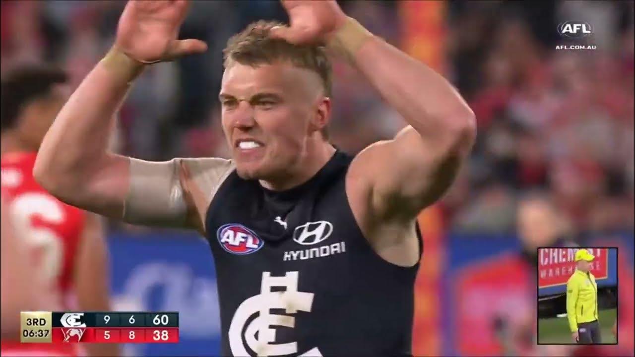 Patrick Cripps kicks a goal in his first AFL Finals match - Carlton vs Sydney 2023 - YouTube