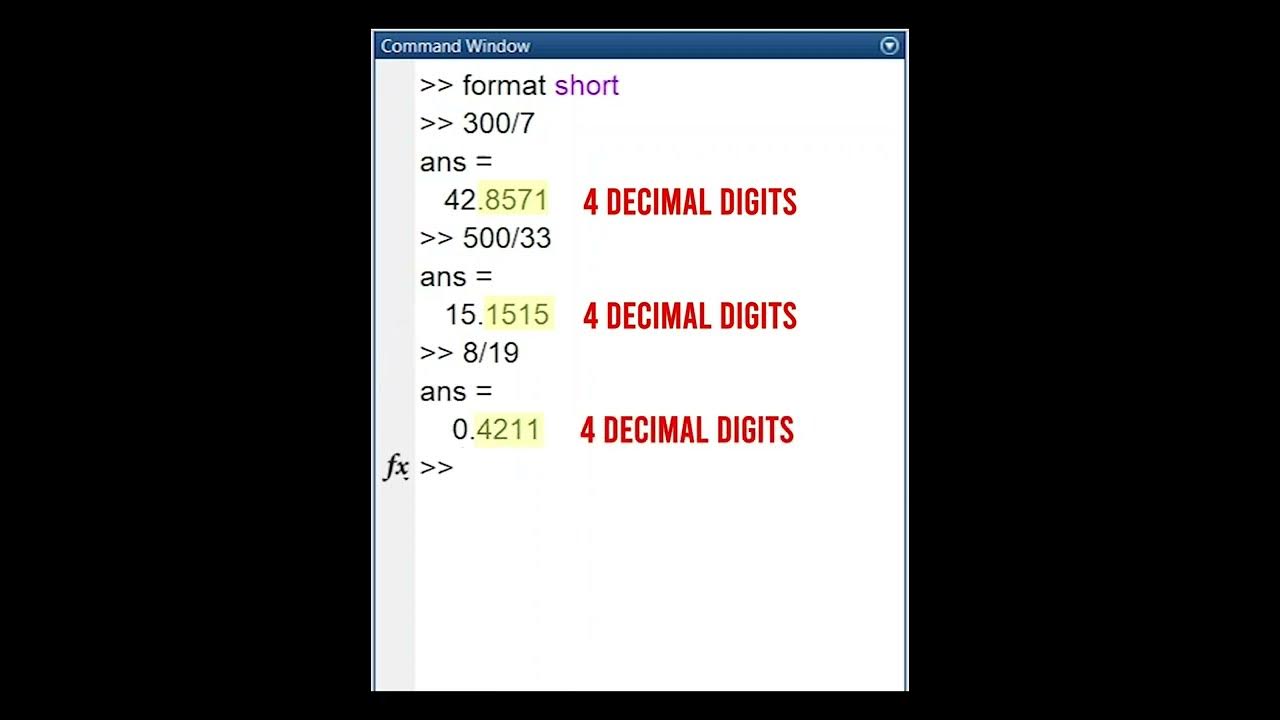 Display Number Formats in MATLAB part 1 | MATLAB Tutorial for Beginners #shorts - YouTube