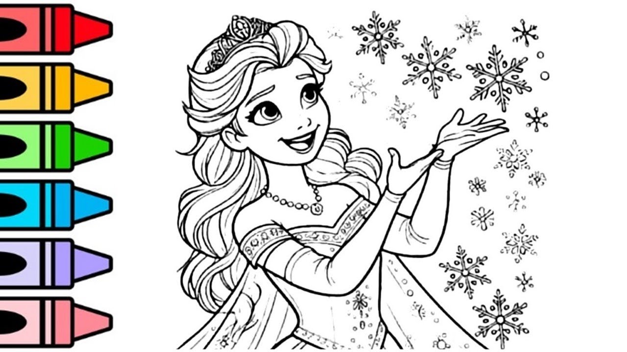 Princess Elsa Frozen Coloring Pages Beautiful Elsa Drawing For Kids