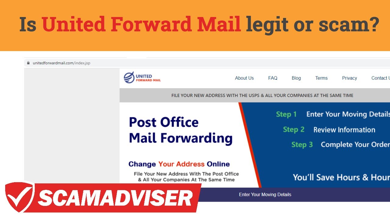 United Forward Mail - scam or legit way to change mailing address in ...