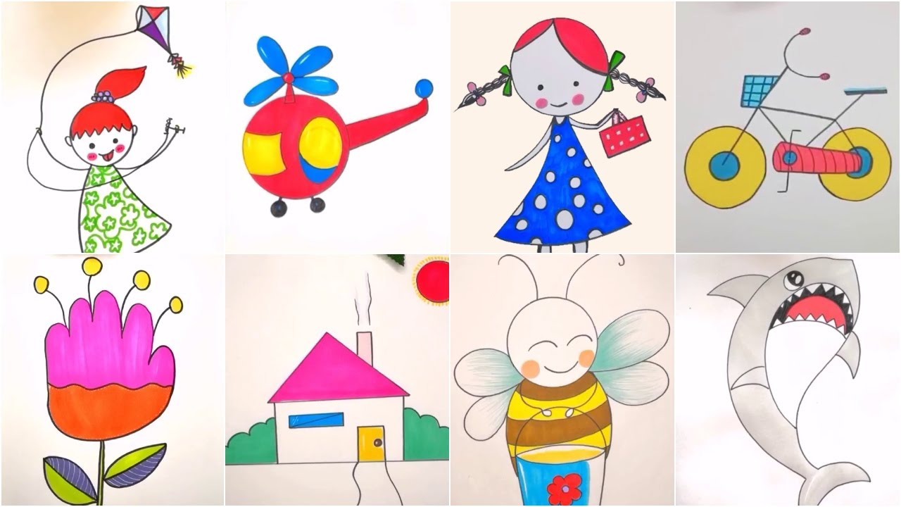 Creative Drawing Activities Butterfly, Flower Basket, and More | Step ...