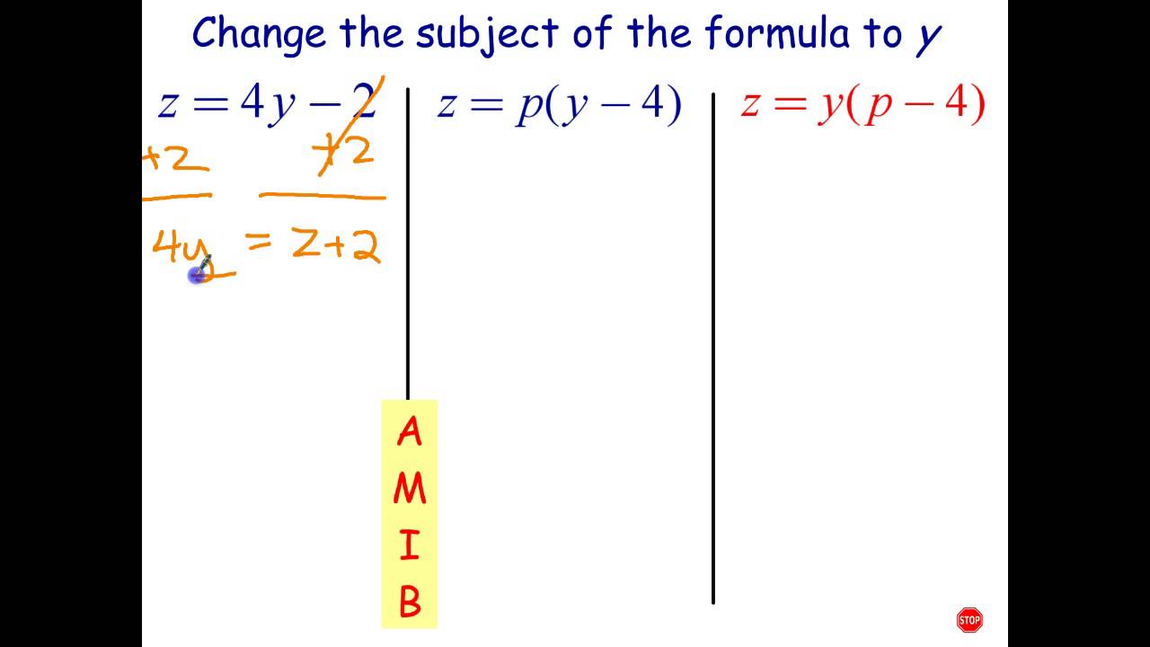 Changing the Subject of a Formula - Two-step Formulas - YouTube