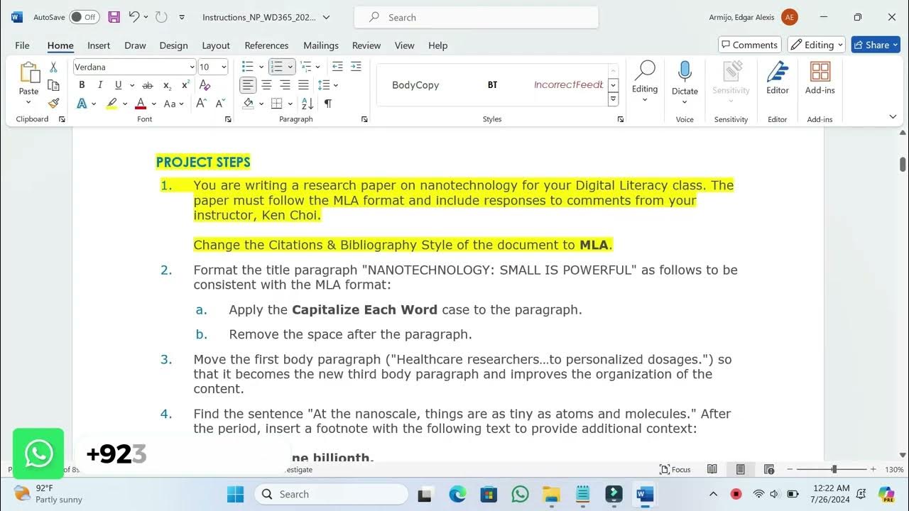 New Perspectives Word 365/2021 | Module 2: SAM Project 1b ...