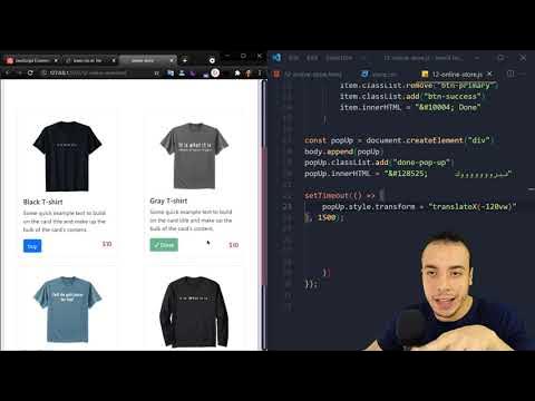 javascript projects level3 lesson12 v3 || show "عرض المشتريات" button - YouTube