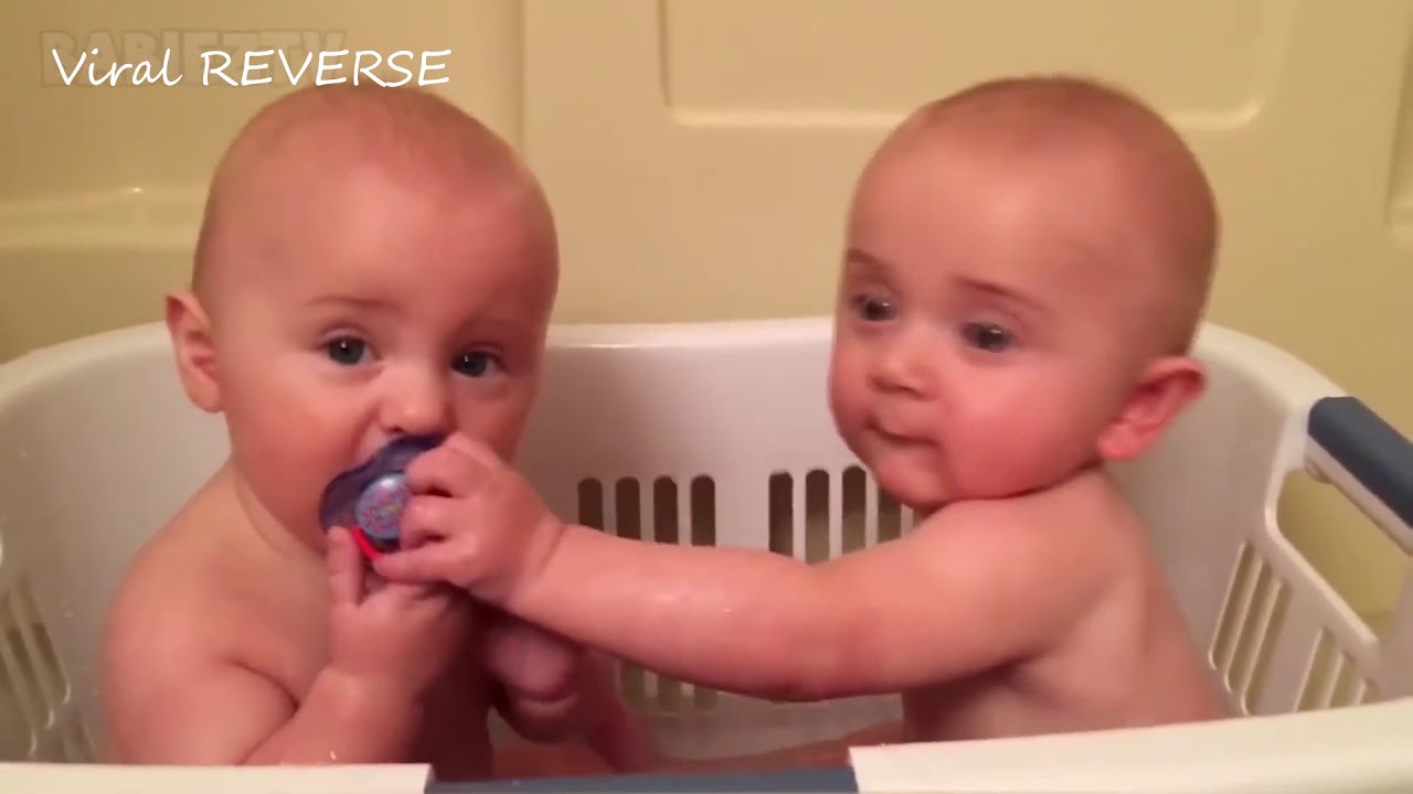 Funniest TWIN Babies Share Pacifier - REVERSE and SloMo Edition - YouTube