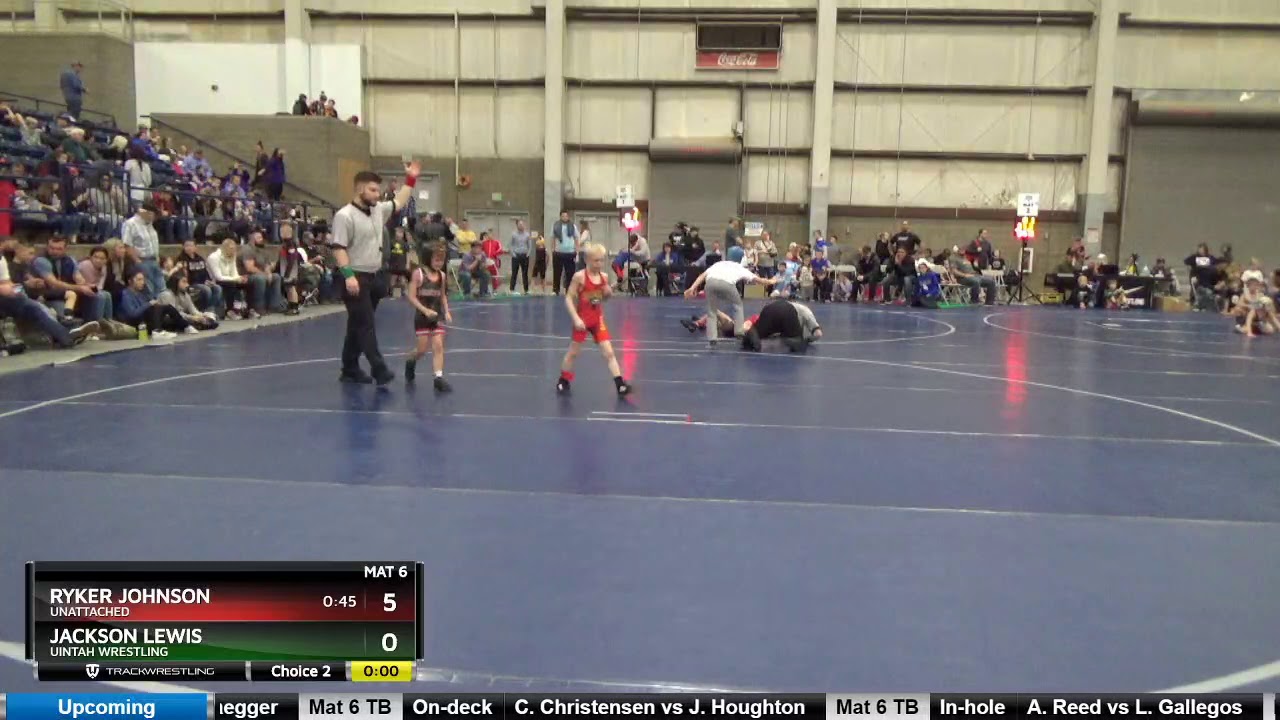 TB 8U 42-43 Jackson Lewis Uintah Wrestling Vs Ryker Johnson - YouTube