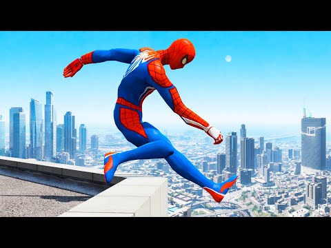 SPIDERMAN CRAZY JUMPS/FALLS #18 (GTA 5 Spider-Man Fails)