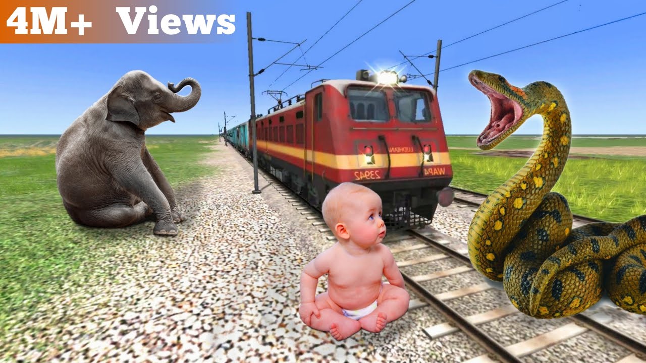 Giant snake try to save baby on train track escapes form indian ...