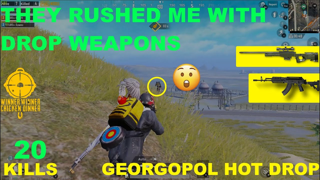 THEY RUSHED ME WITH DROP WEAPONS | GEORGOPOL HOT DROP | AWM | PUBG ...