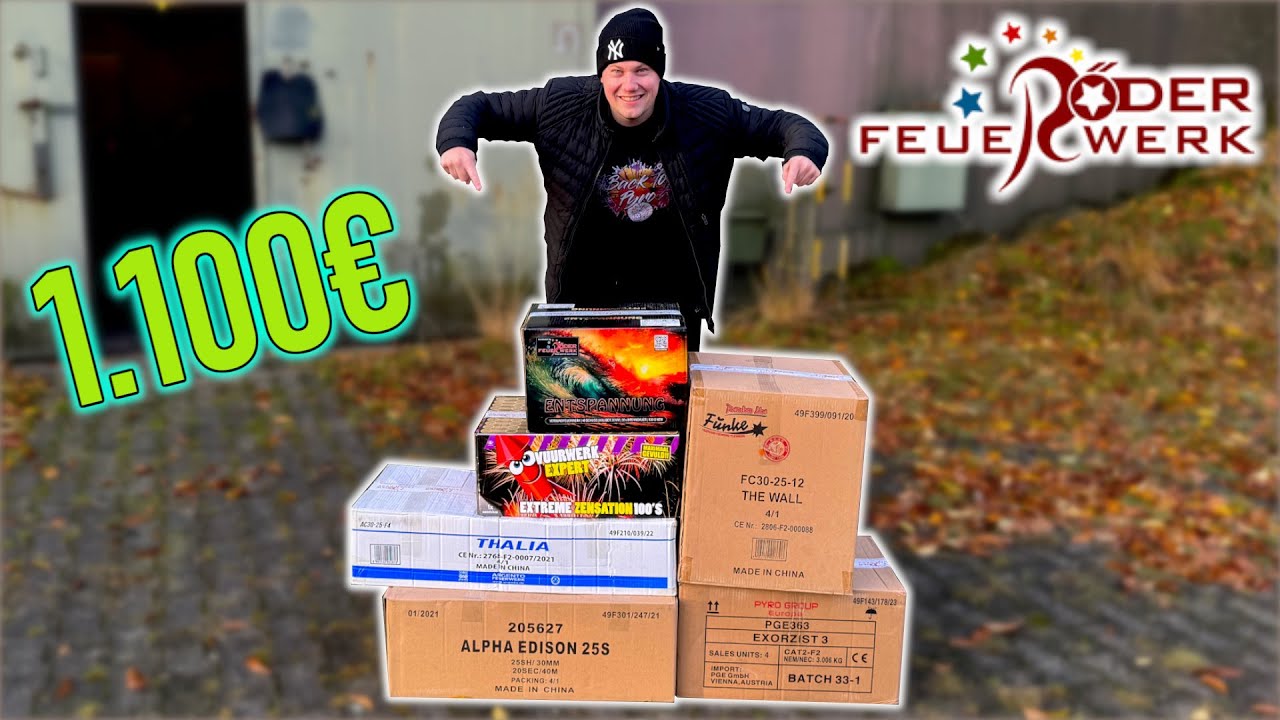 XL 1.100€ FEUERWERK UNBOXING AM BUNKER 2023/ 2024 💥| RÖDER FEUERWERK ...