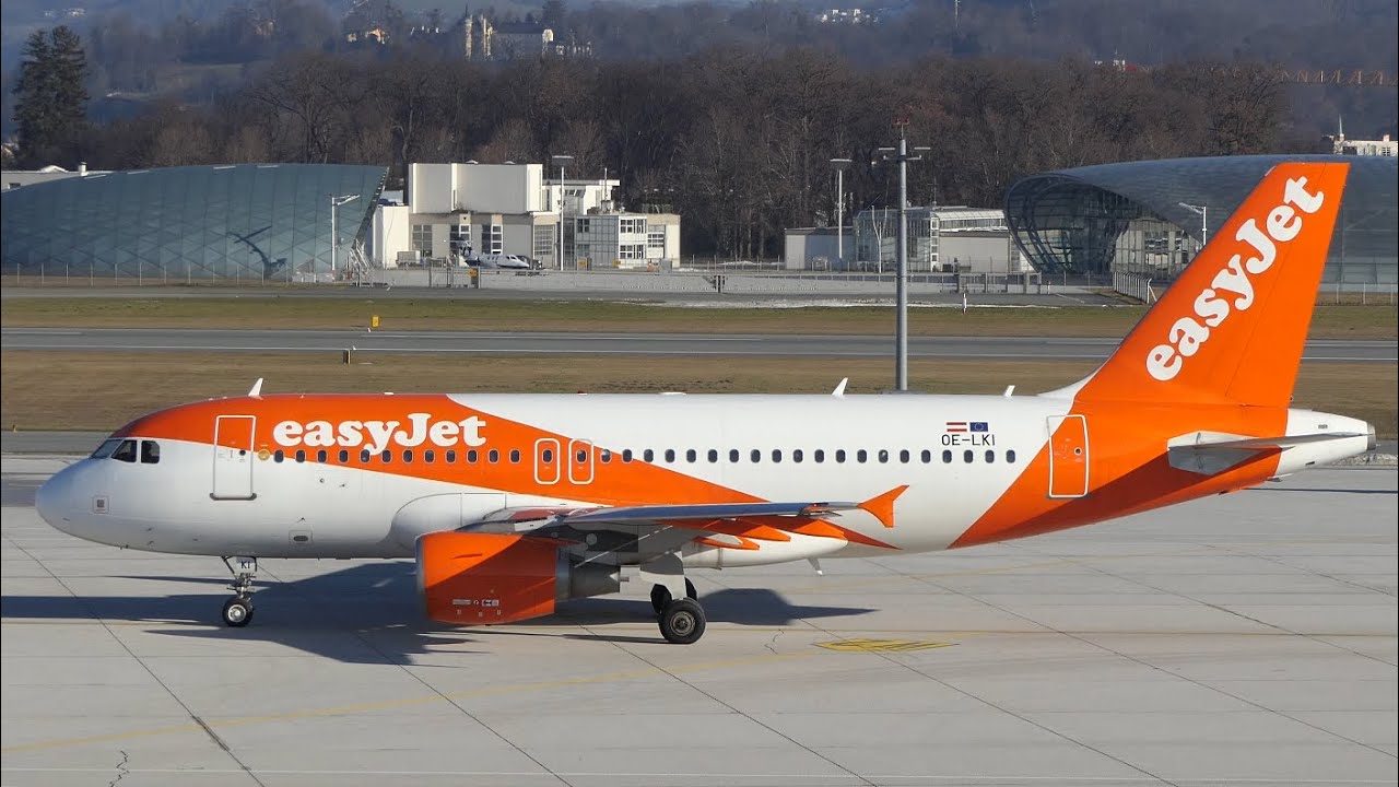 [4K] easyJet AIRBUS A319-111 at SALZBURG Airport - YouTube