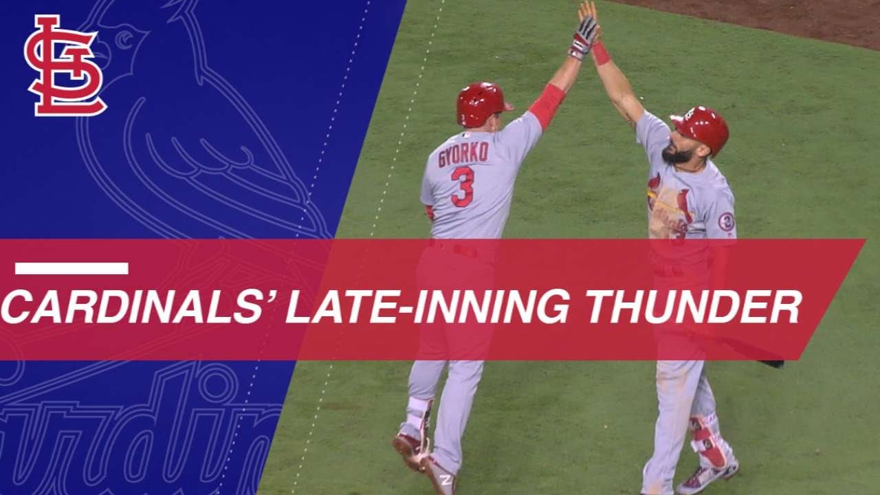 Cards show late-inning thunder vs. Nats, Dodgers - YouTube