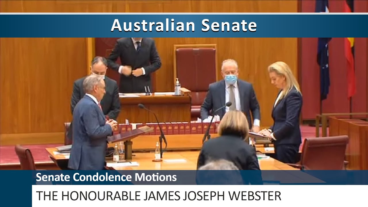 Senate Condolence Motions - The Honourable James Joseph Webster - YouTube