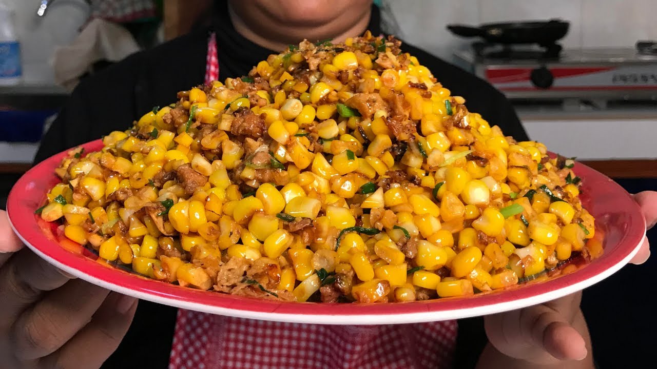 Tasty stir fry corn with pork and eggs recipe | Dary Cooking - YouTube