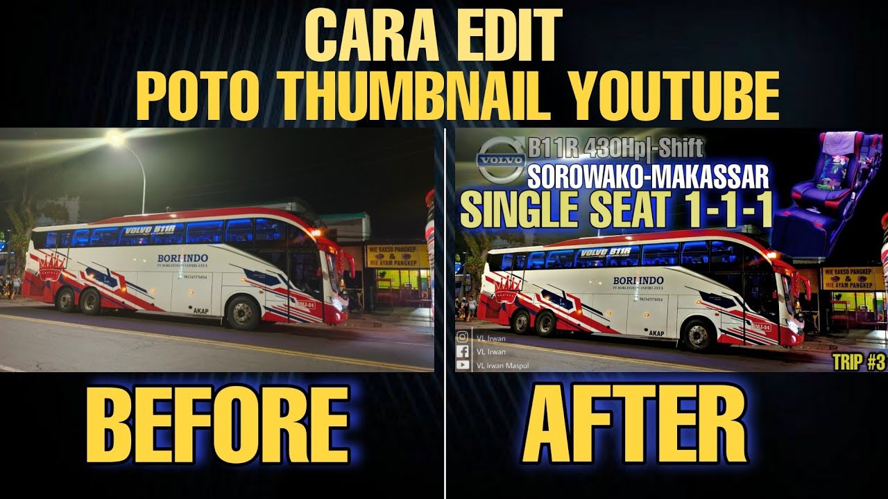 EDIT THUMBNAIL YOUTUBE KEREN | Edit Thumbnail Bus Borlindo - YouTube