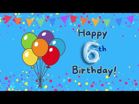 1 HOUR Happy 6th Birthday Banner Background Birthday Music