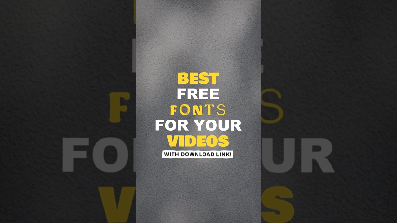 Best Free Fonts For Your Videos #shorts - YouTube
