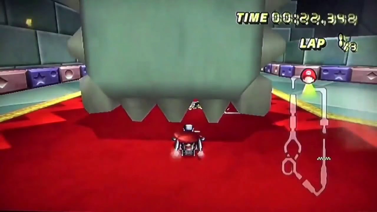 Mario kart wii Lakitu crushed by Thwomp - YouTube