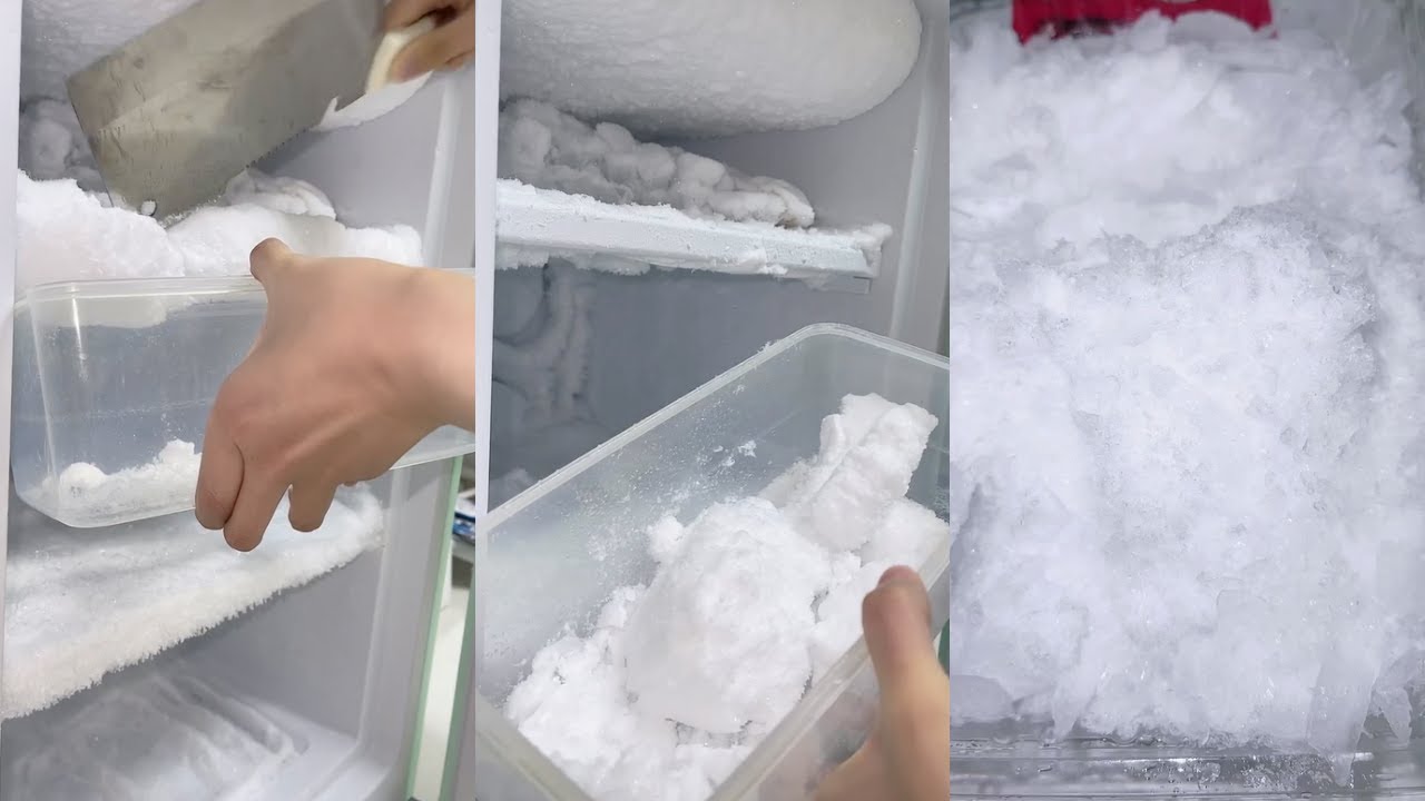 Freezer Frost Ice Scraping ASMR | 氷を食べる音 | เสียงกินน้ำแข็ง | Flaky Ice ...