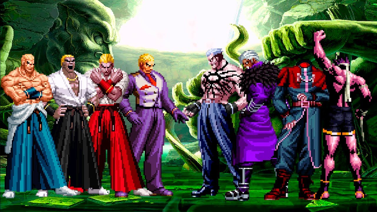 [KOF Mugen] Geese Howard Team vs KOF Bosses Team - YouTube