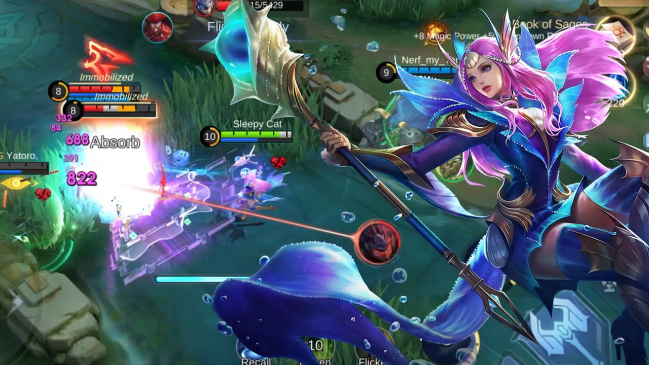 ODETTE MERMAID PRINCESS MELTING EVERYTHING ON THE ENEMY TEAM - MOBILE ...