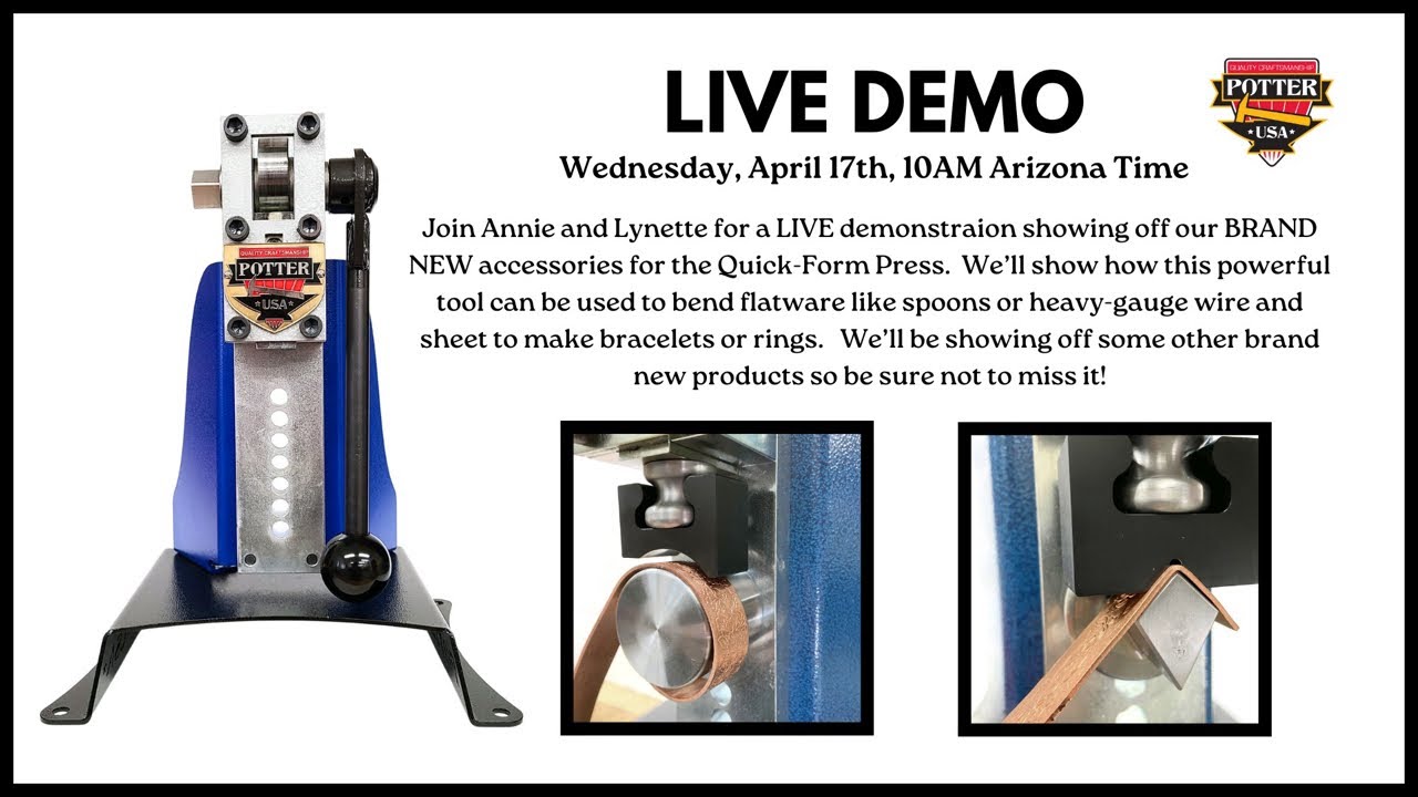 Quick Form Press Accessories, Cuffs, and Spoon Rings LIVE DEMO - YouTube