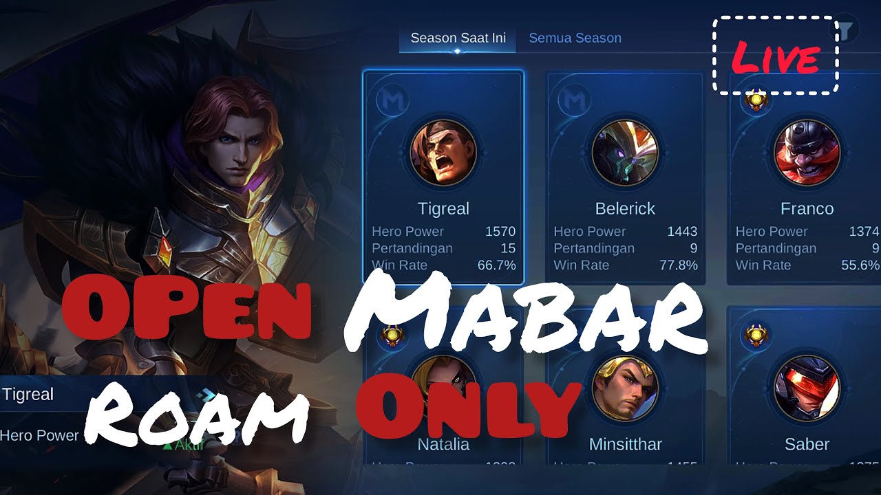 ROAM ONLY MOBILE LEGEND (ML) - YouTube