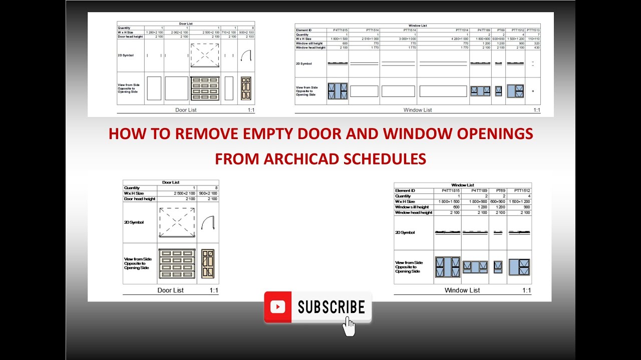 HOW TO REMOVE EMPTY DOOR AND WINDOW OPENINGS FROM ARCHICAD SCHEDULES ...