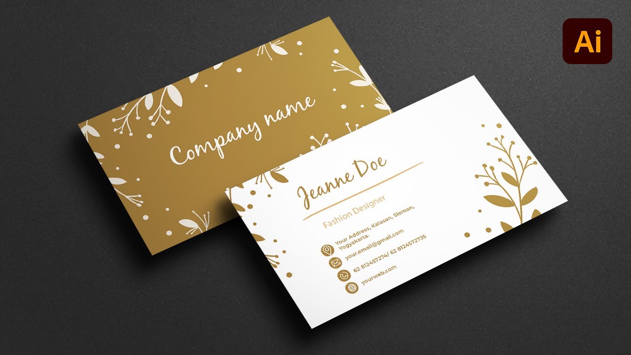 Business Card Design in Adobe Illustrator - YouTube