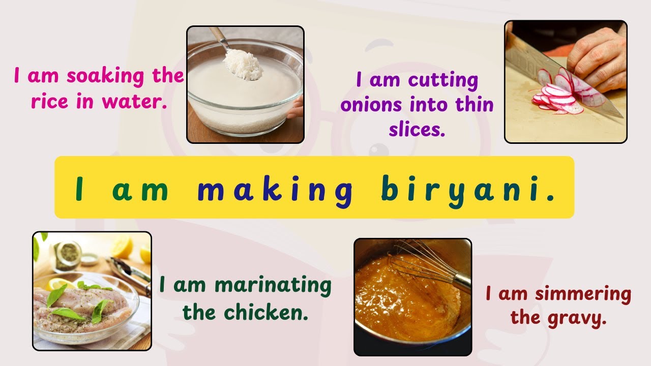 Cooking Sentences| Household chores| Action Verbs for beginners ...